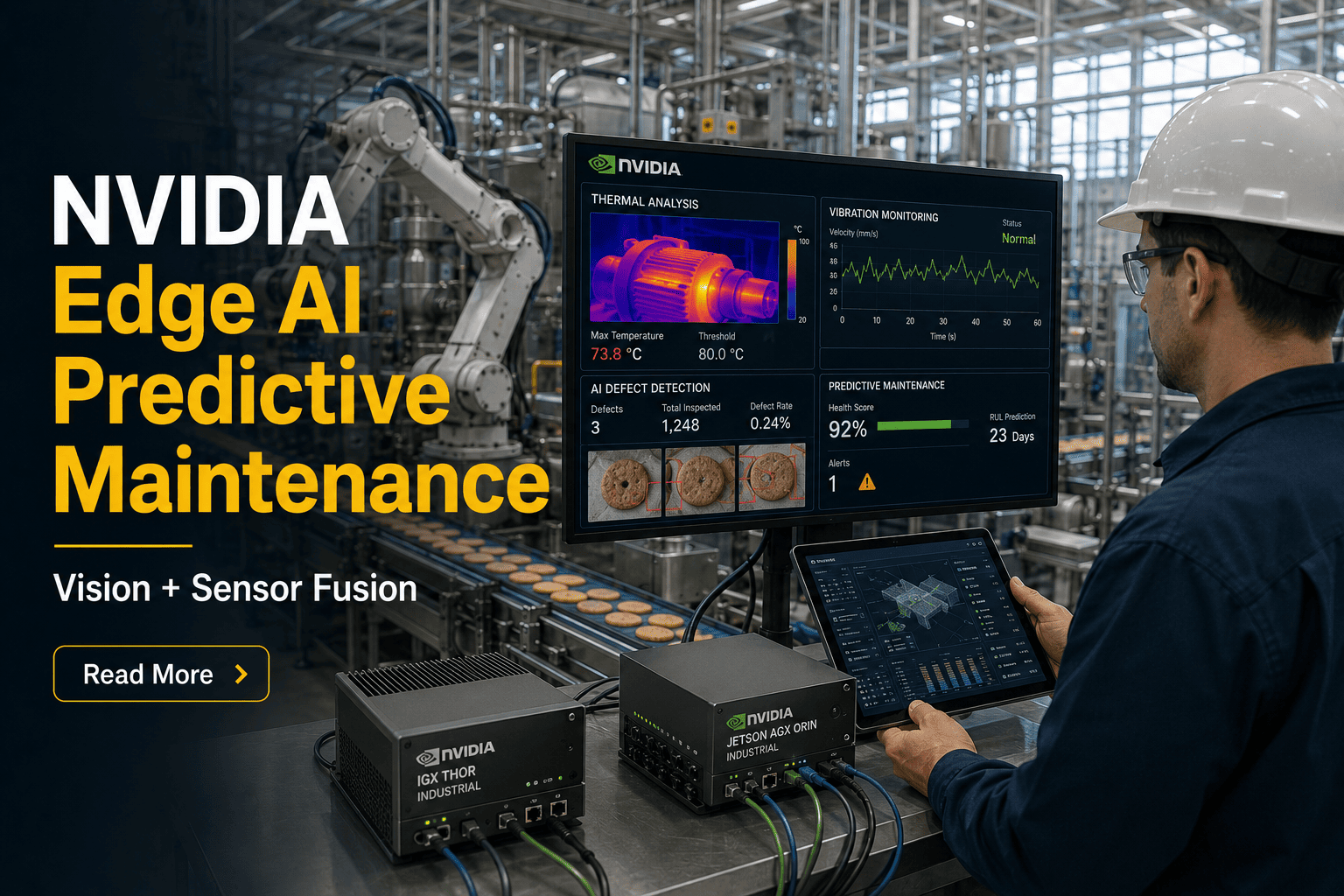 NVIDIA Edge AI Predictive Maintenance with Vision + Sensor Fusion