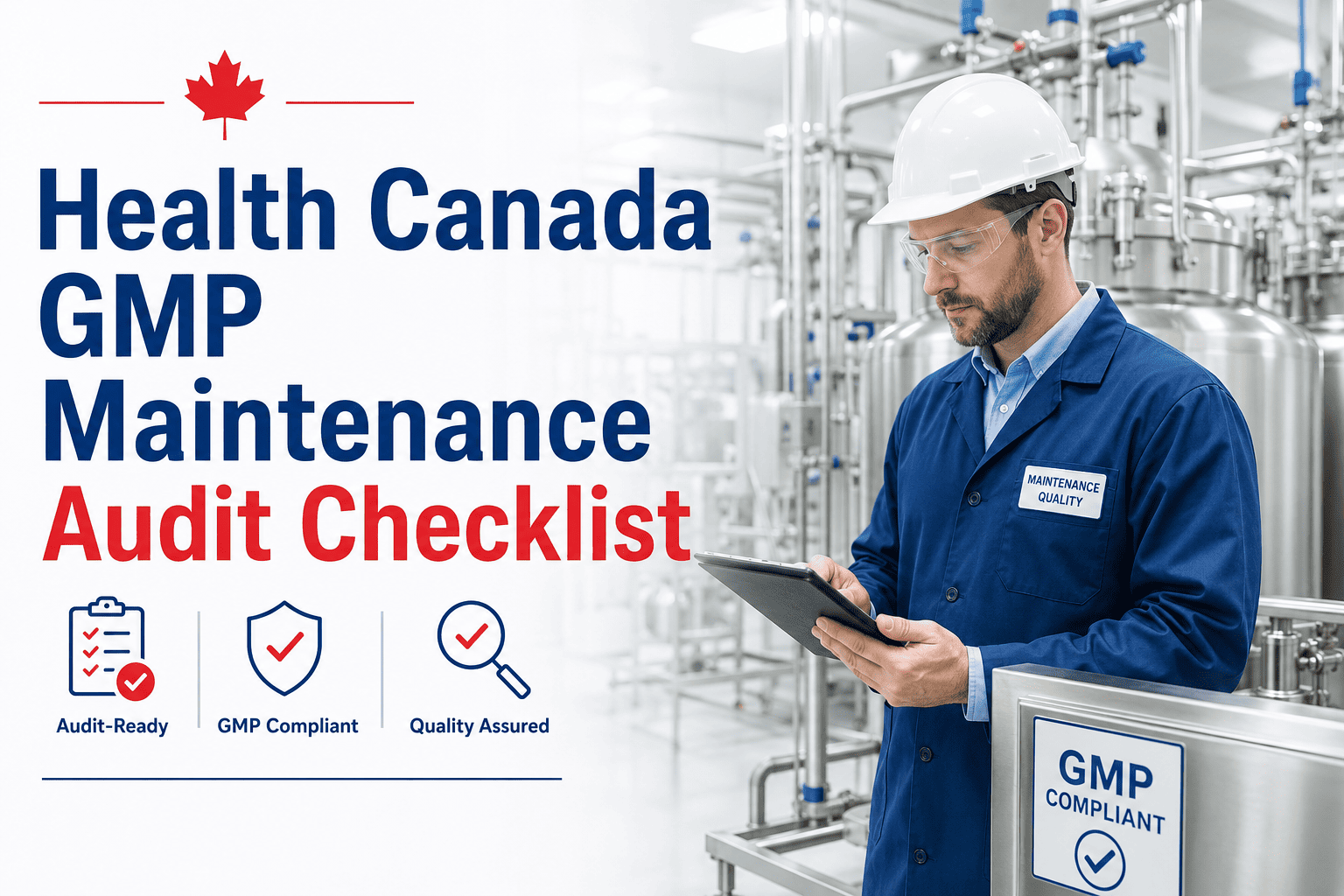 Health Canada GMP Maintenance Audit Checklist