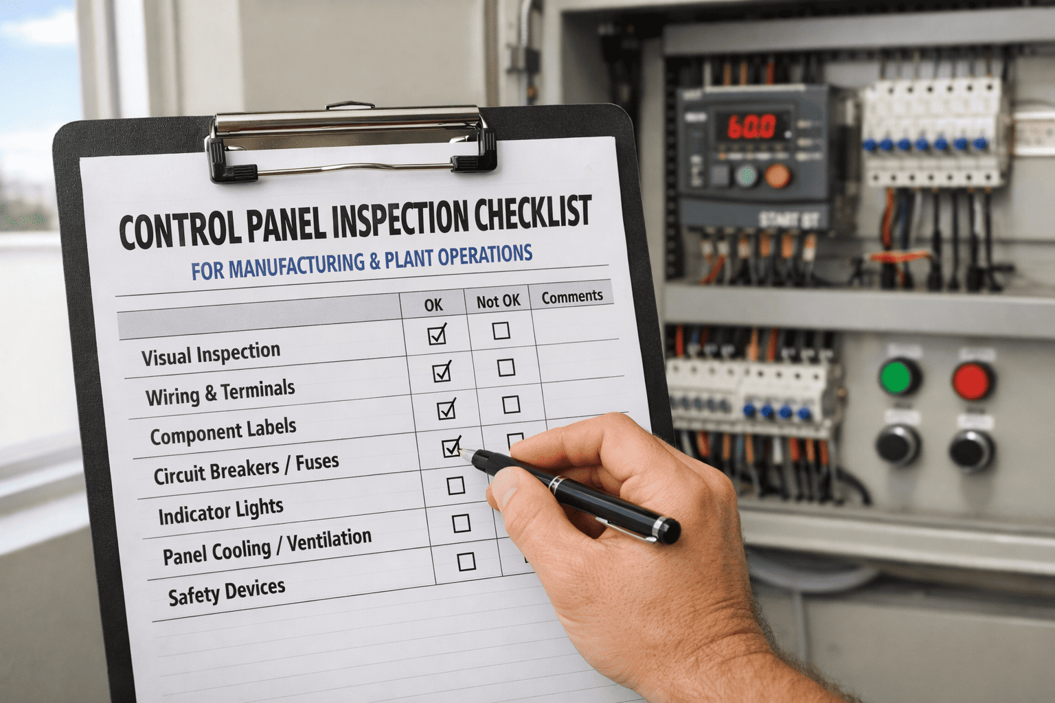 Control Panel Inspection Report Template for Manufacturing & Plant ...