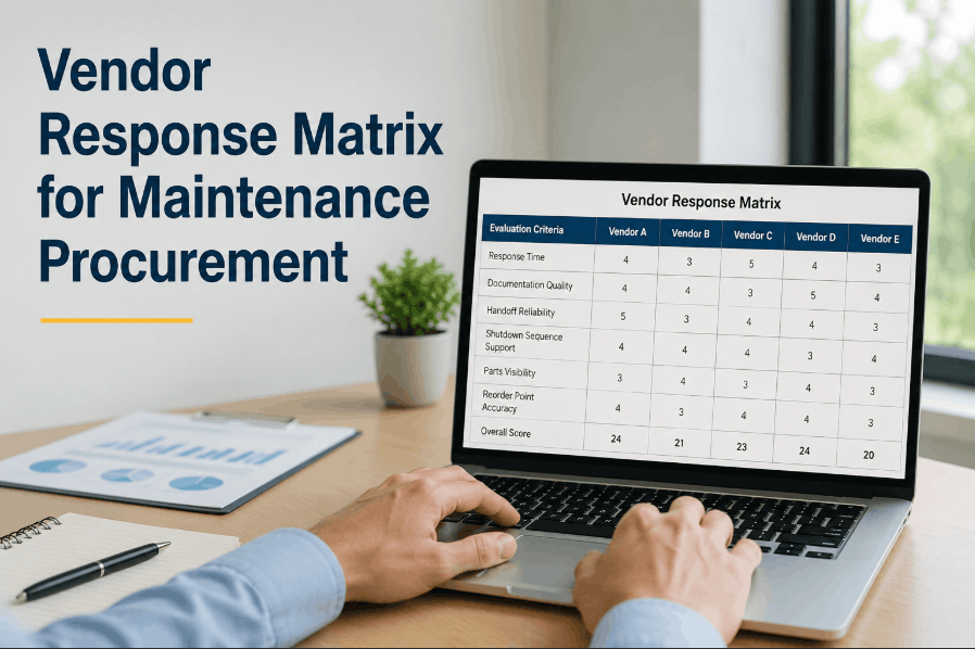 Vendor Response Matrix for Maintenance Procurement