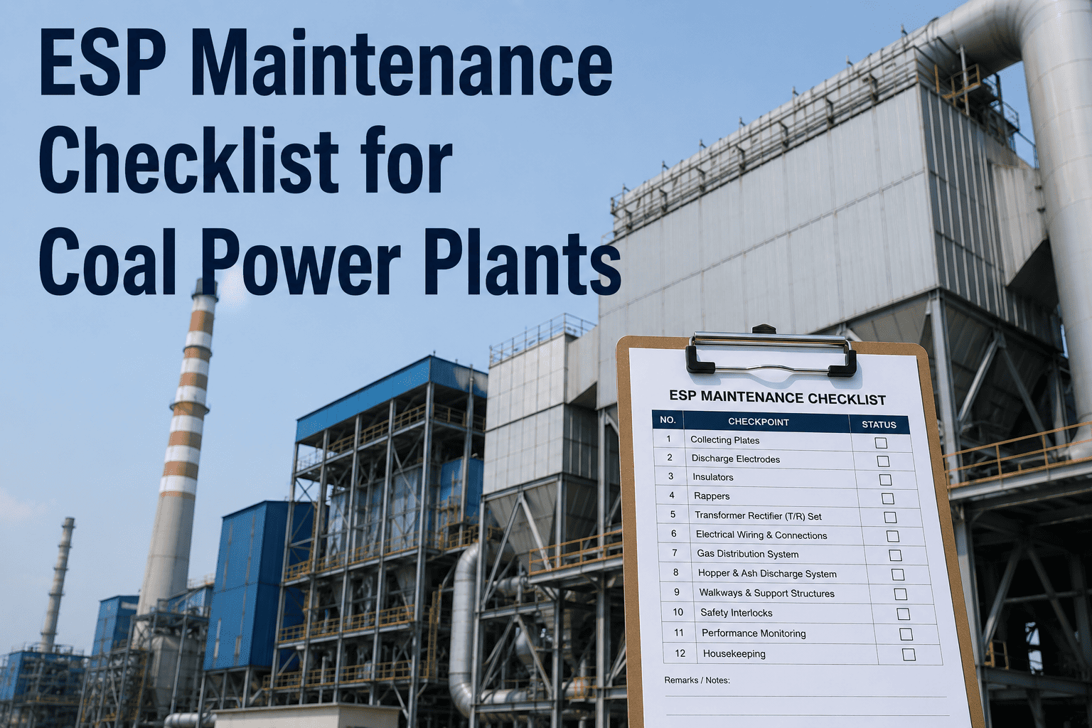 ESP Maintenance Checklist for Coal Power Plants